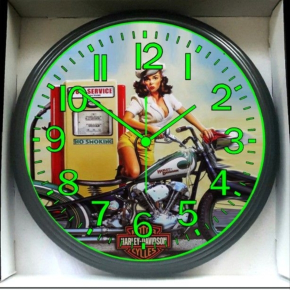 Wall Decor | Harley Davidson Retro Classic Style Garage Glow In The ...